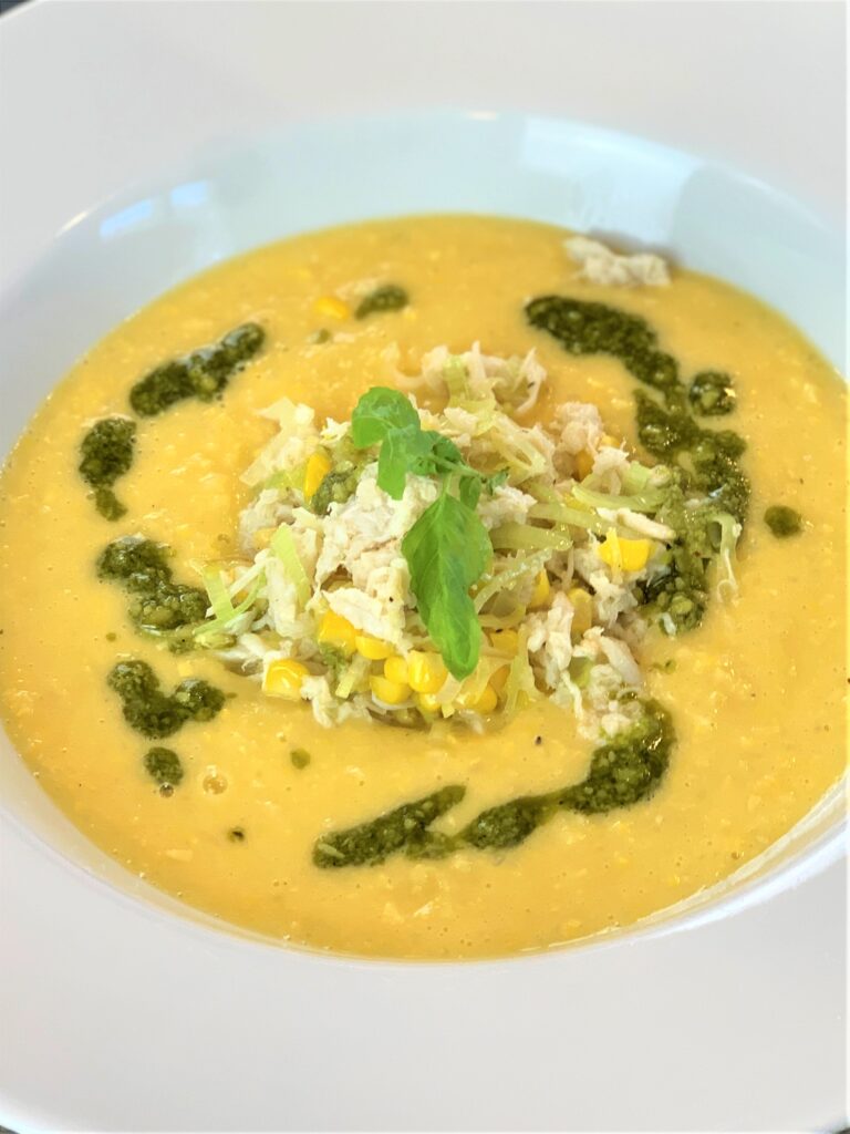 Corn and Leek Bisque with Crab Relish - Newport International