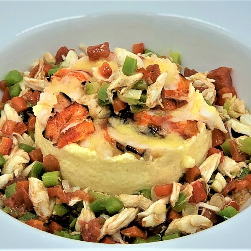 Butter Poached Lobster, Creamy Polenta, Creole Crab Sauce - Newport ...